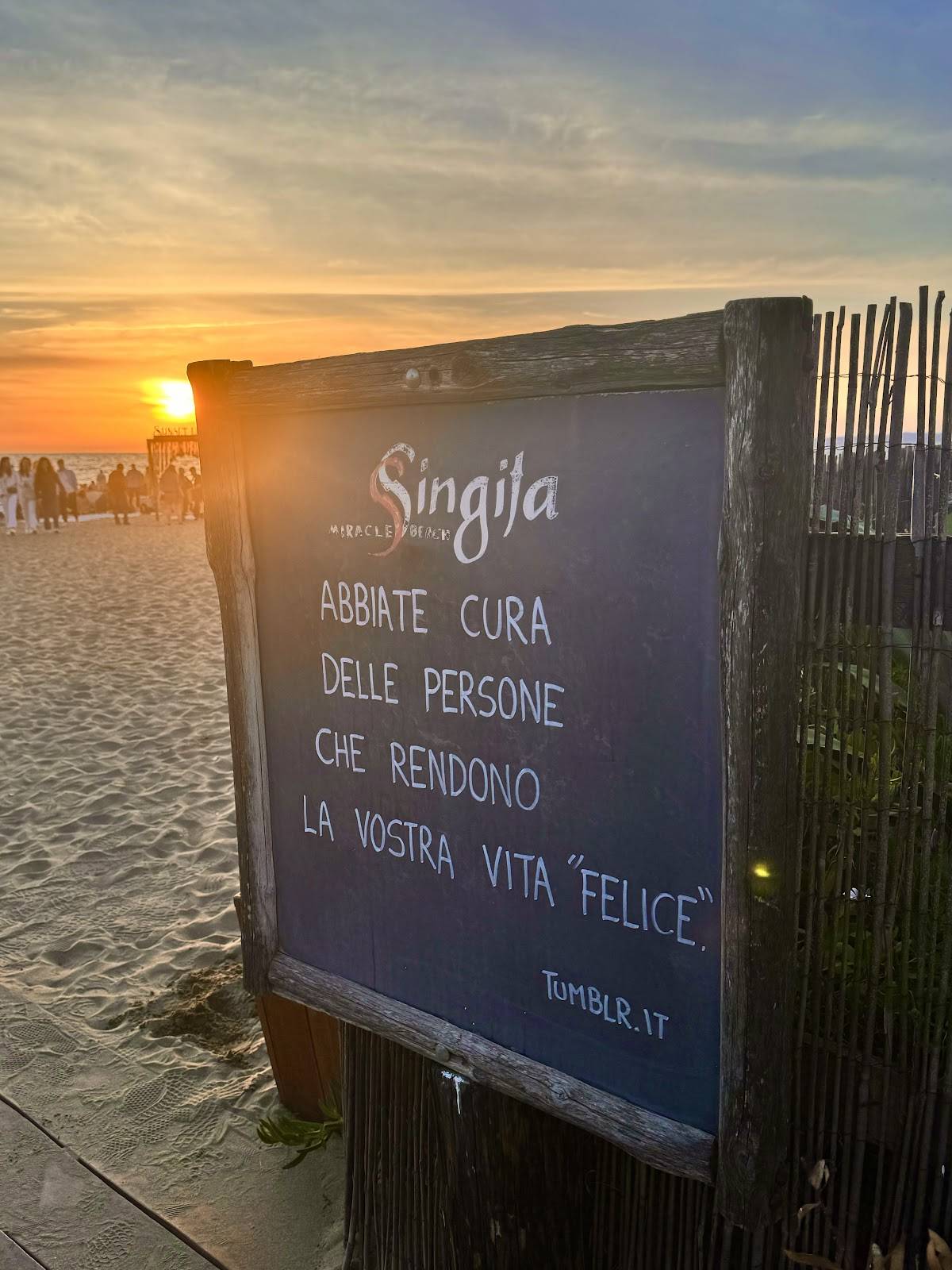 Menu at Singita Miracle Beach pub & bar, Fregenae
