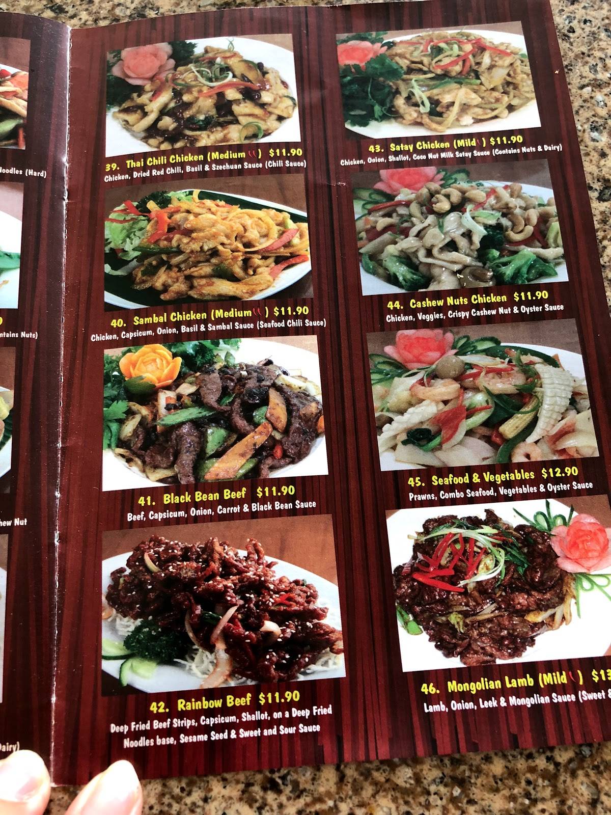 Menu at Bellygood fast food, Singleton
