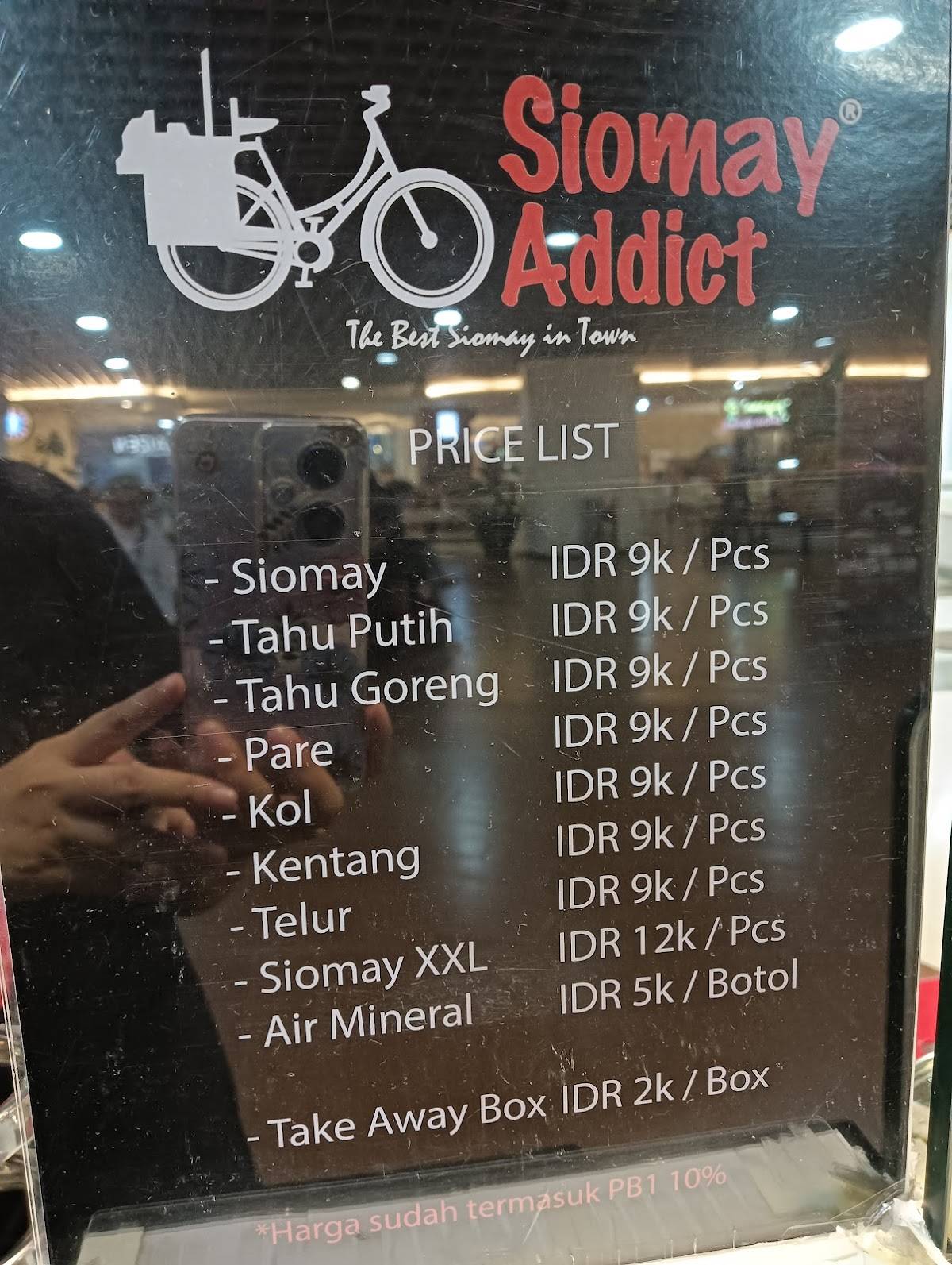 Menu at Siomay Addict restaurant, South Jakarta, Kuningan City