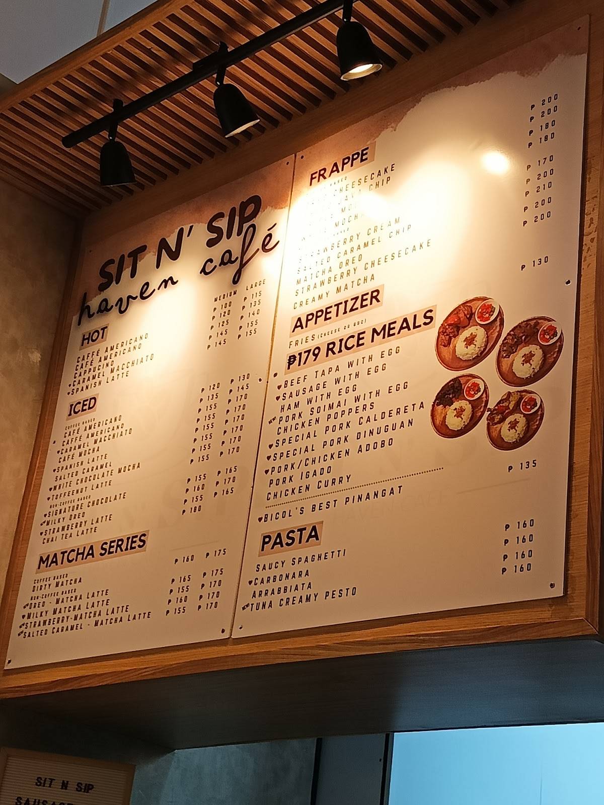 Menu at Sit N' Sip Haven Café, Quezon City