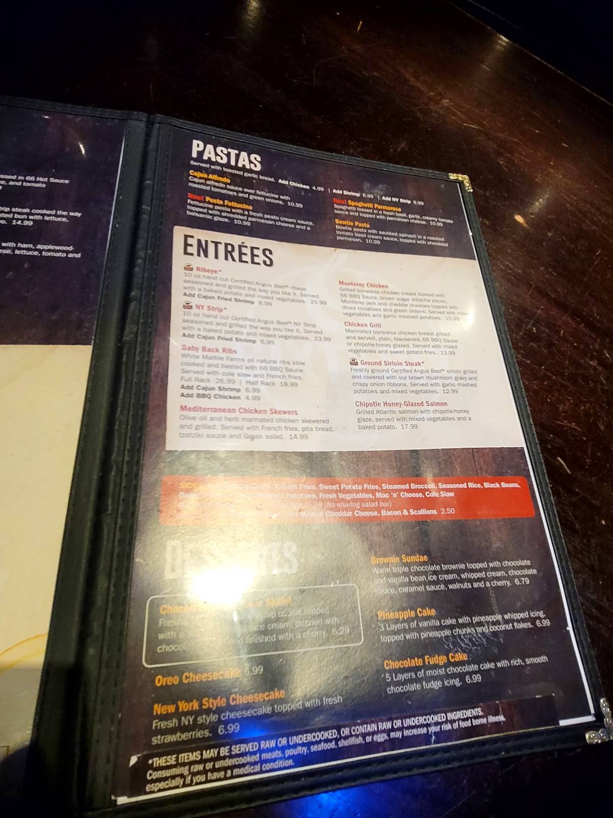 Menu at Sixty Six Grill and Taphouse pub & bar, Winston-Salem