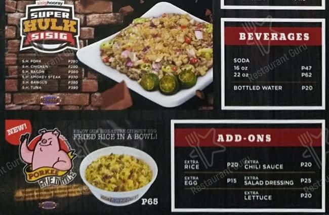 Menu at Sizzling Plate restaurant, Marikina, J3GM+9V2