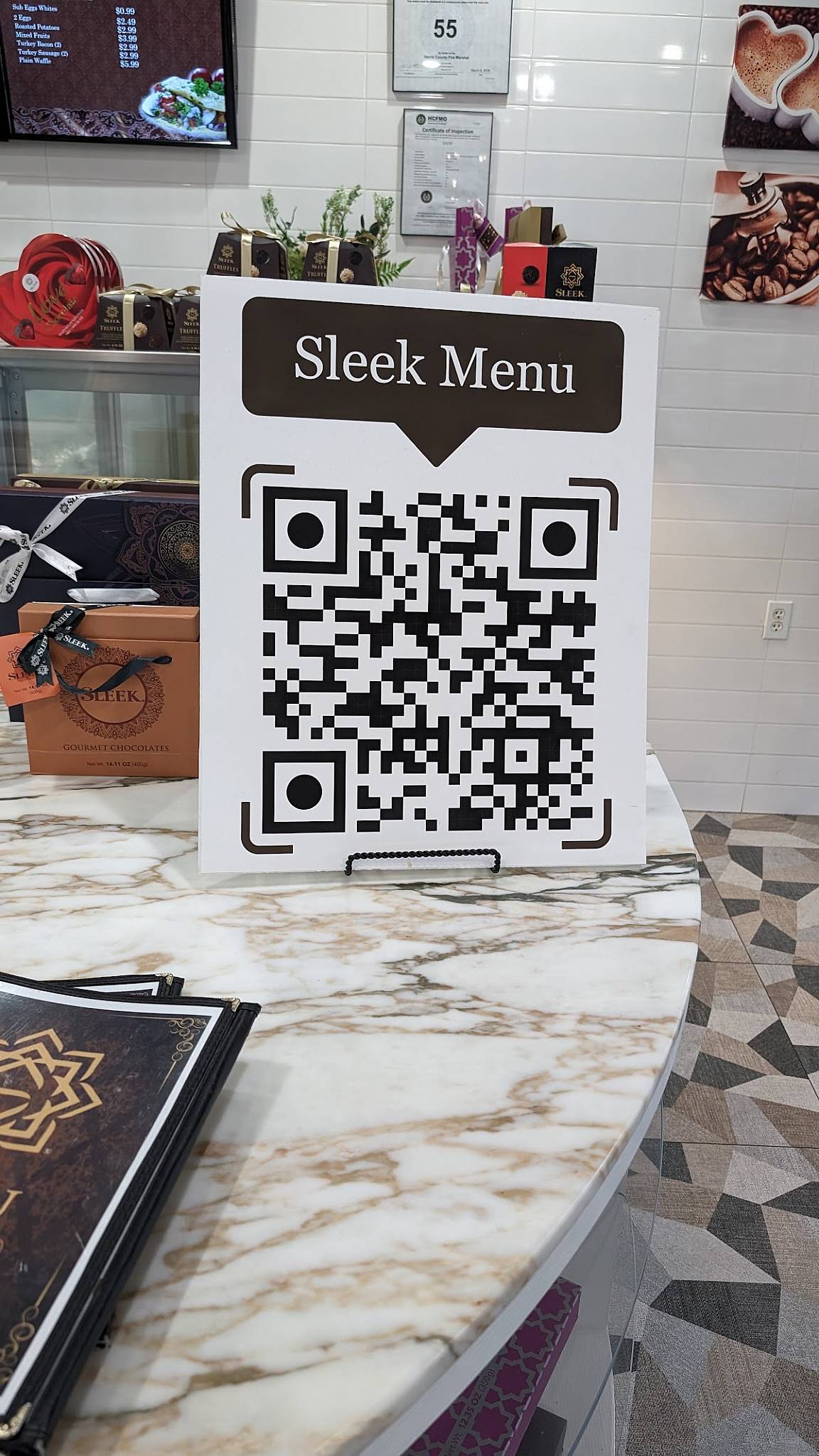 Menu at Sleek Creperie & Café cafe, Houston, Spring Cypress Rd