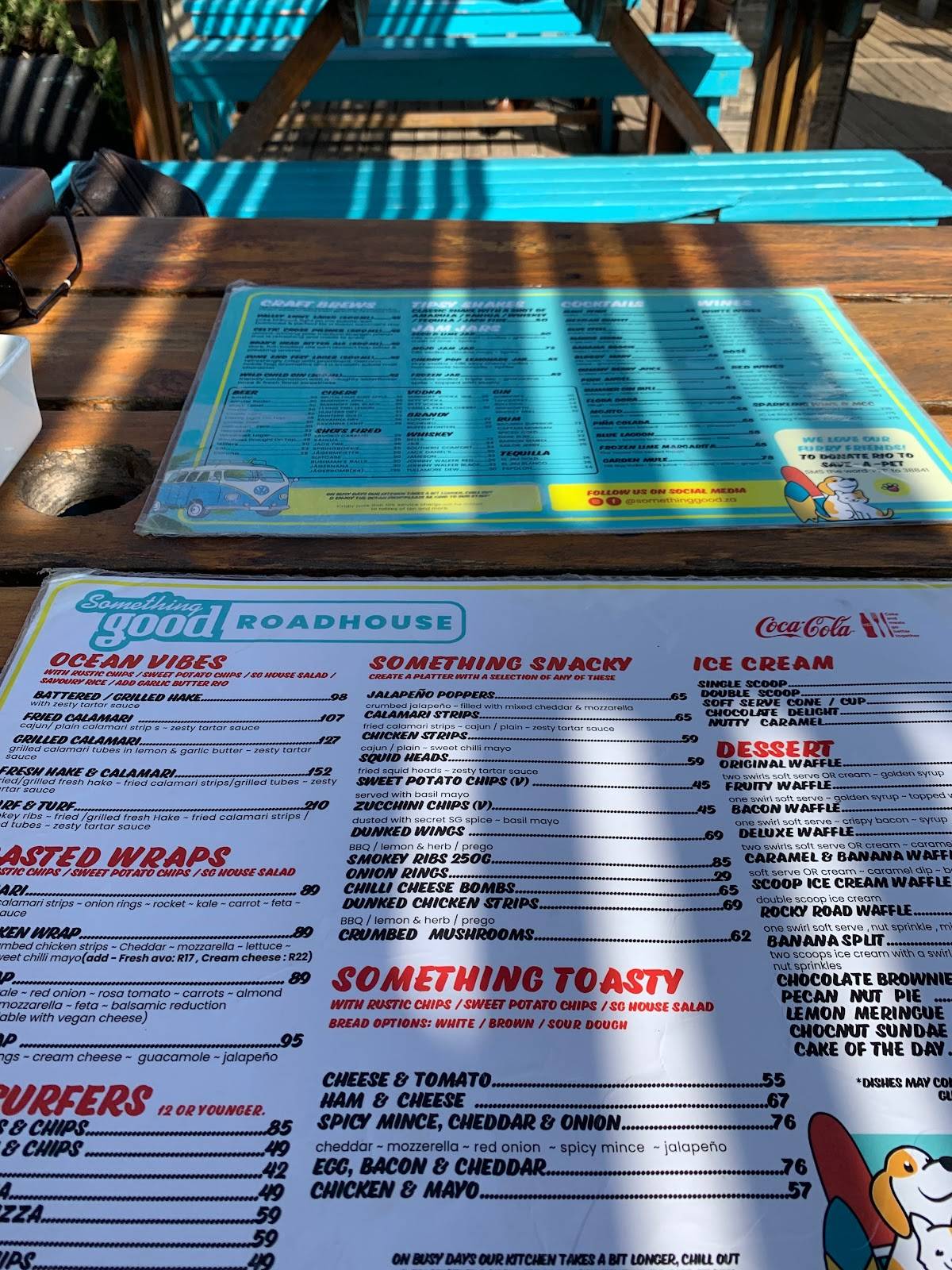 Menu at Something Good Roadhouse restaurant, Port Elizabeth