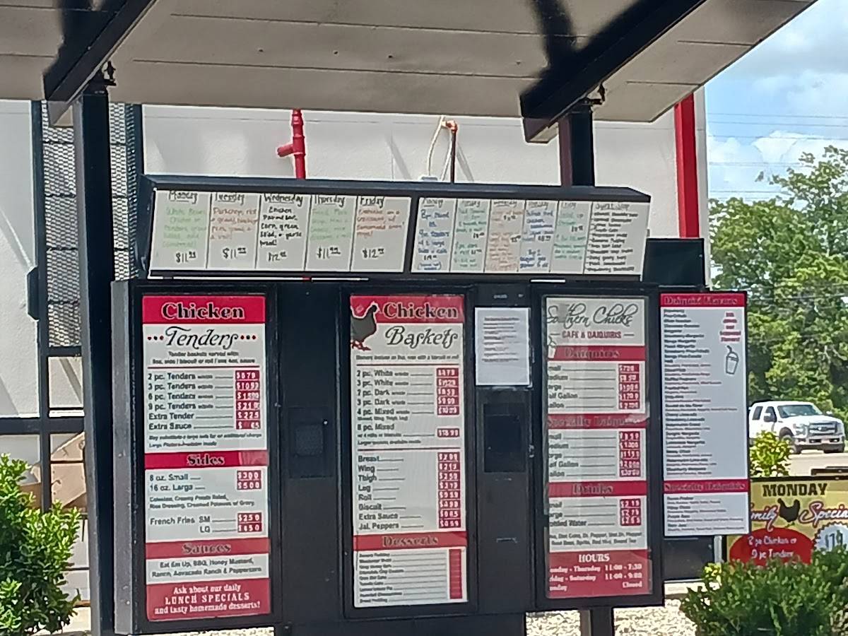 Menu at Southern Chicks Cafe & Daiquiris, New Roads