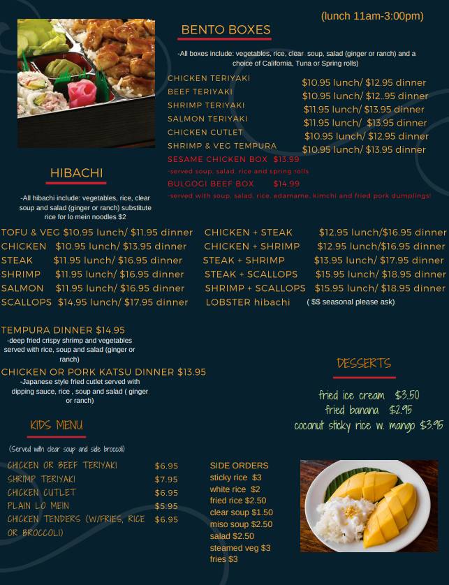 Menu at Southern Chopstix restaurant, Pinebluff