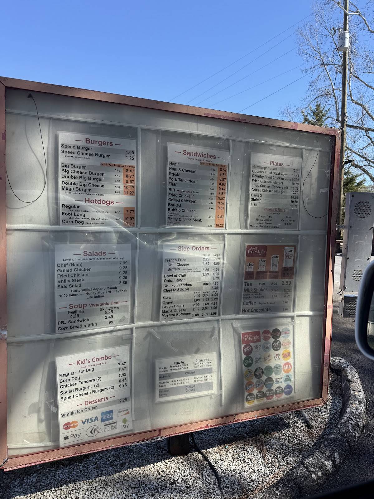 Menu at Speed Burger fast food, Jasper, 562 E Church St