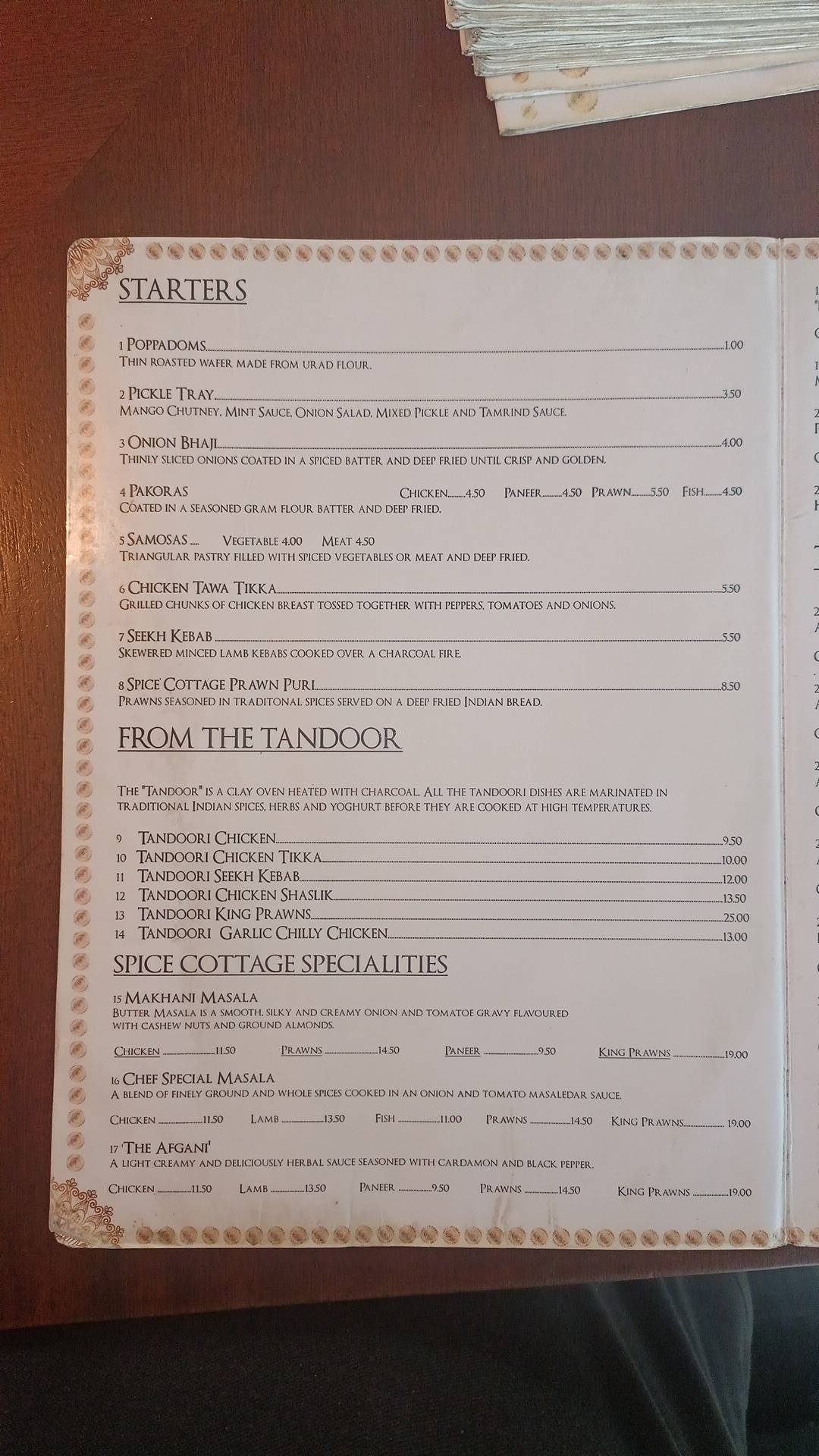 Carta del restaurante Spice Cottage Salema, Budens, R. 28 del Janeiro 2
