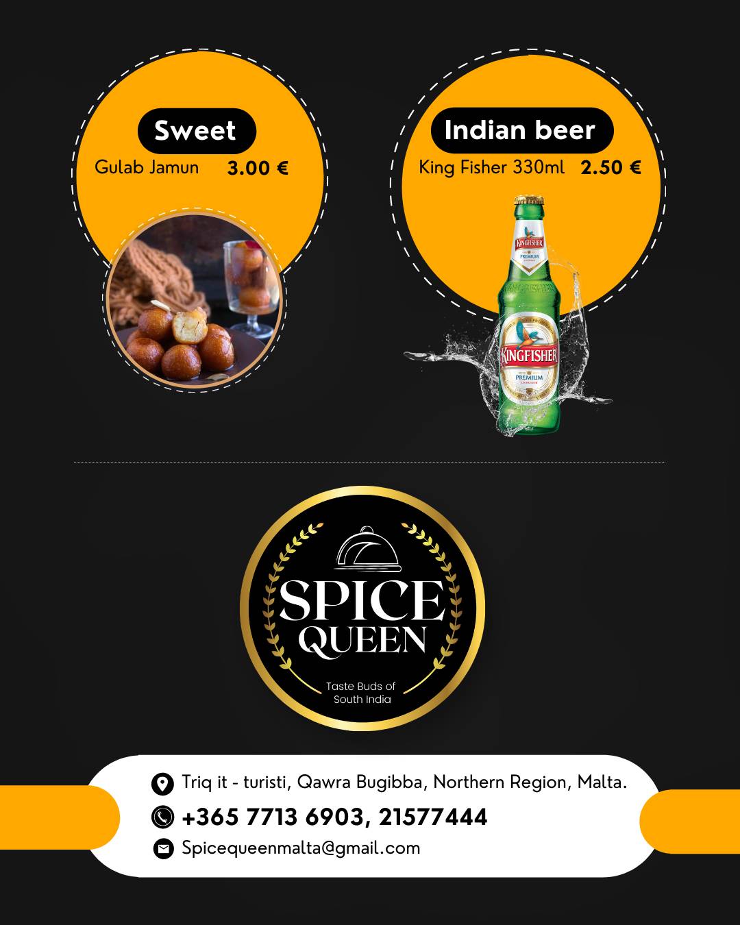 Menu at Spice Queen South Indian Restaurant, Saint Paul's Bay