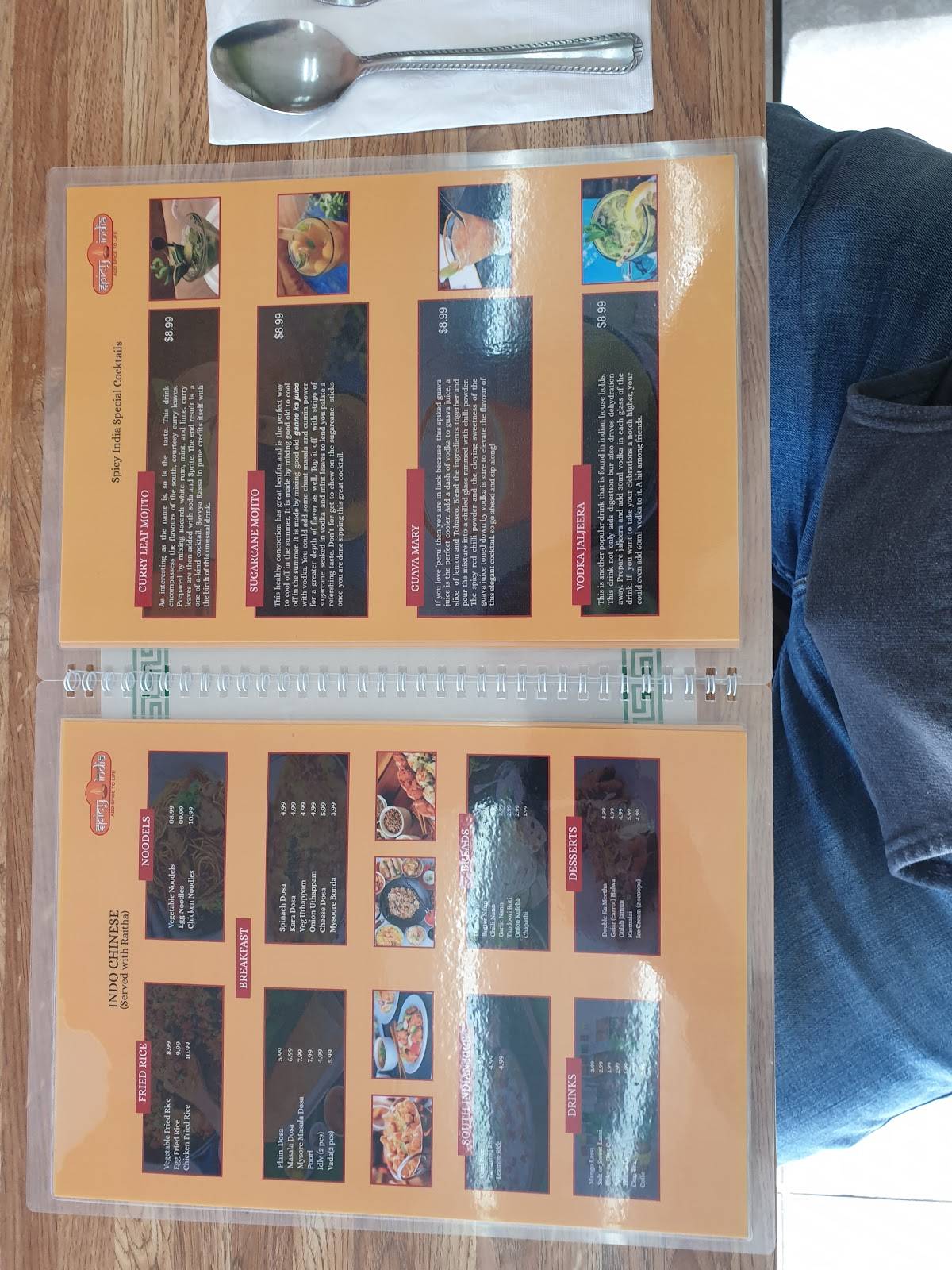 Menu at Spicy India restaurant, Abilene, 243 W Stamford St