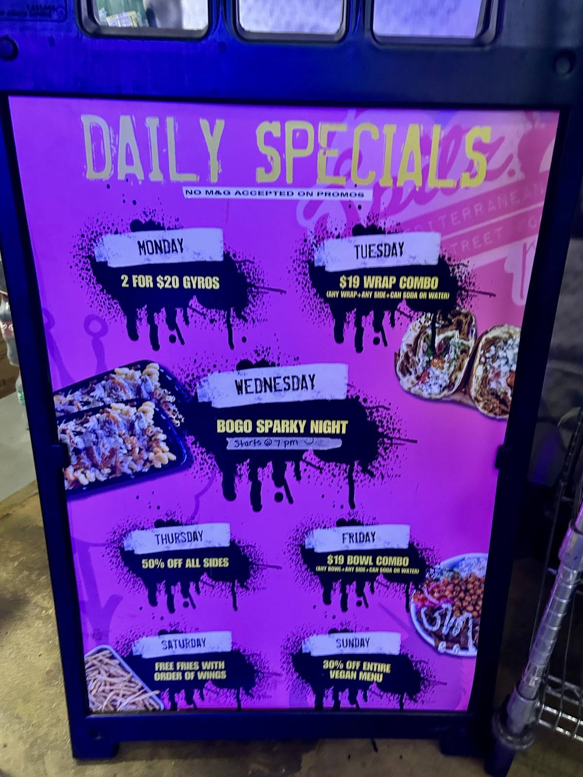 Menu at Spitz - ASU restaurant, Tempe