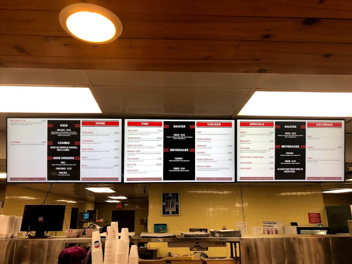 Menu at Ron's Drive-In restaurant, Spokane Valley