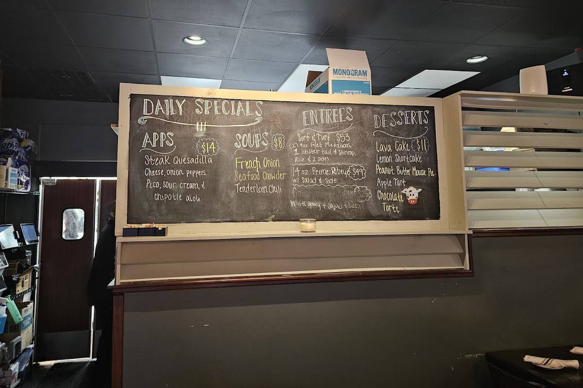 Menu at Spotted Cow Steakhouse, Winston-Salem