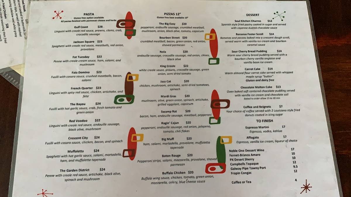 Menu at Creole Soul Kitchen restaurant, Spring Hill