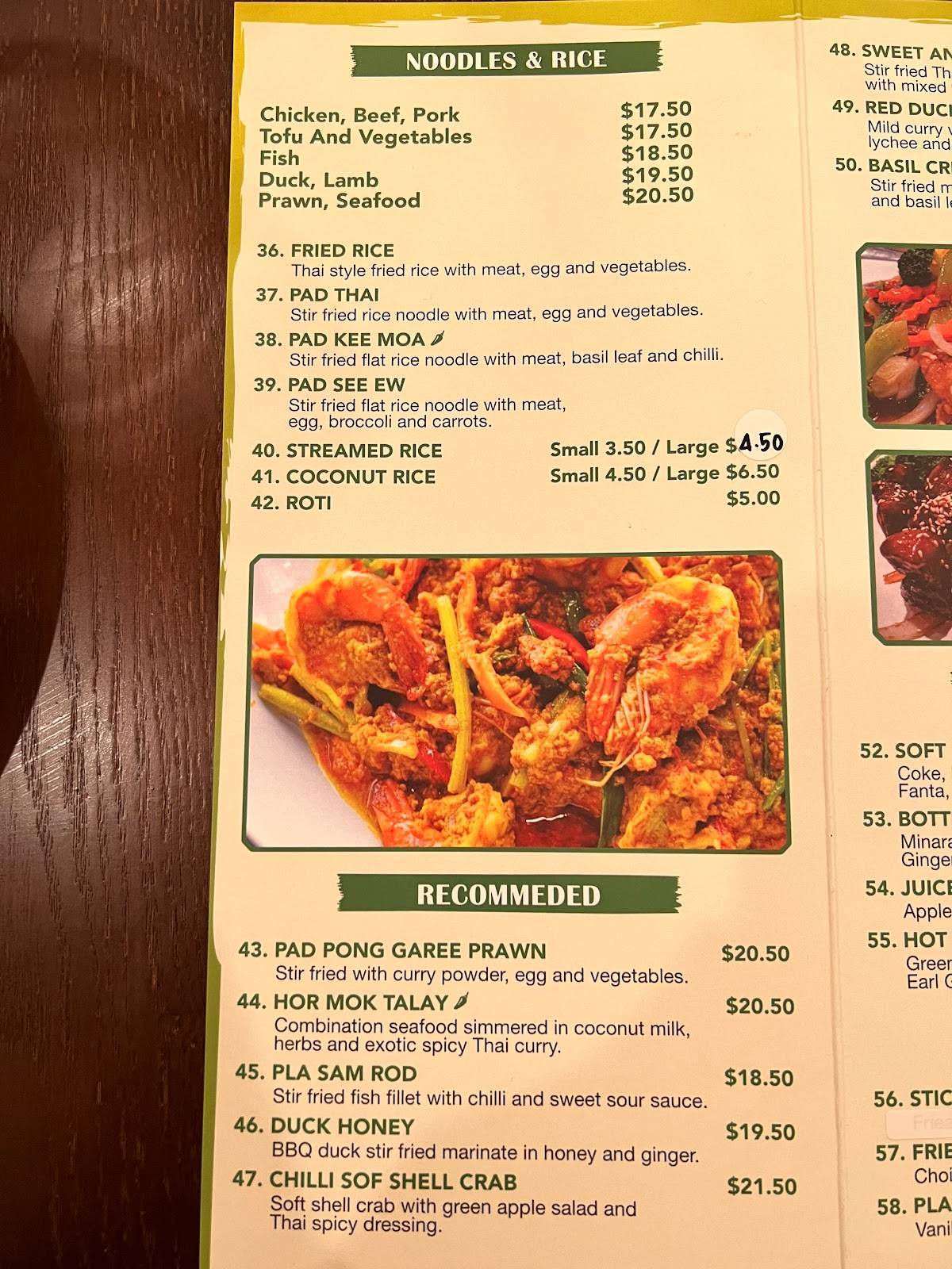 Menu at Springwood Thai Kitchen restaurant, Springwood