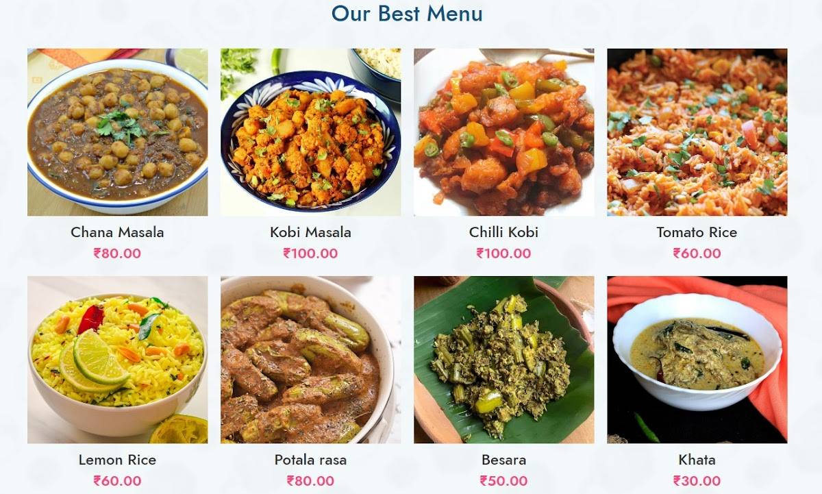 Menu at Sri Bhog Pure Veg, Bhubaneswar