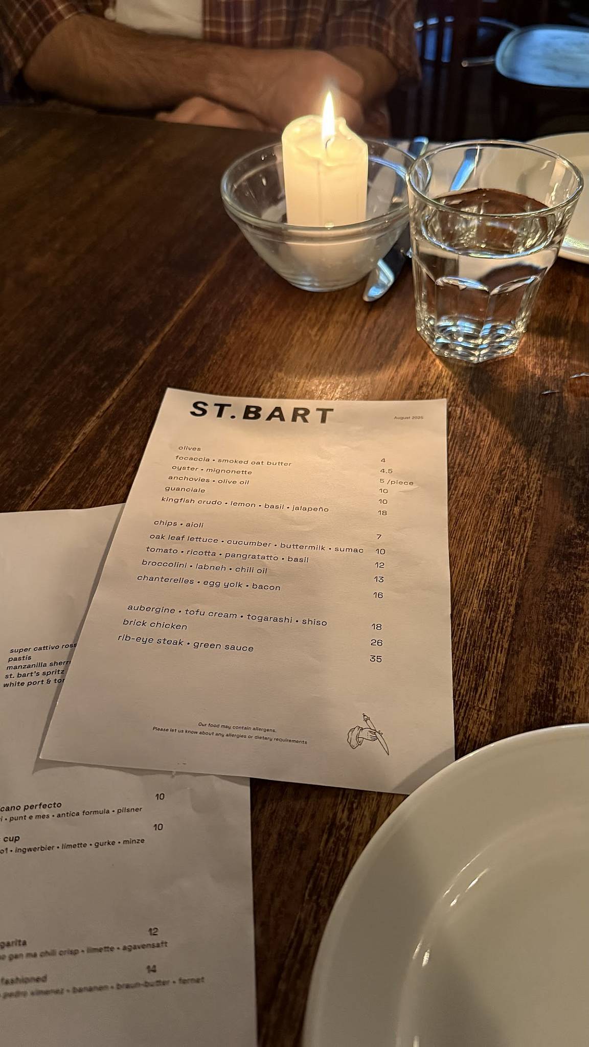 Speisekarte von St. Bart, Berlin, Graefestraße 71