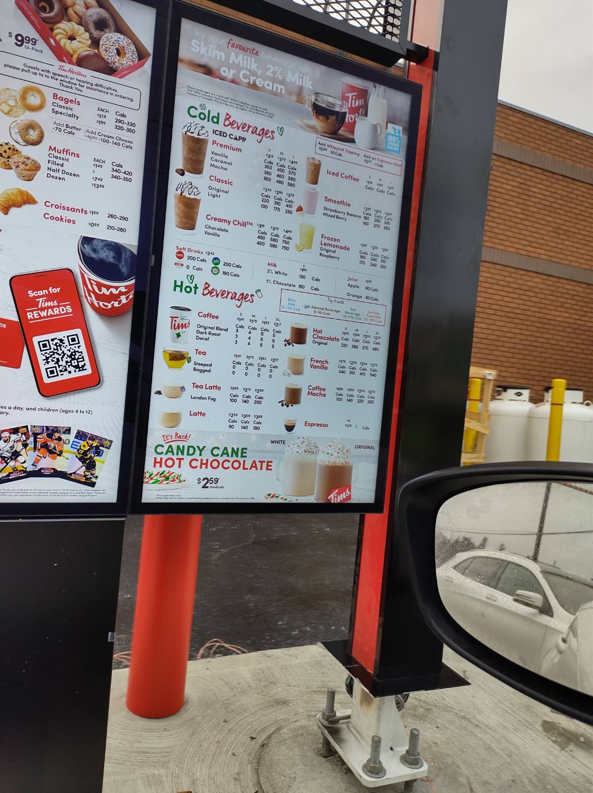 Menu at Tim Hortons restaurant, St. John's, 30 Ropewalk Ln