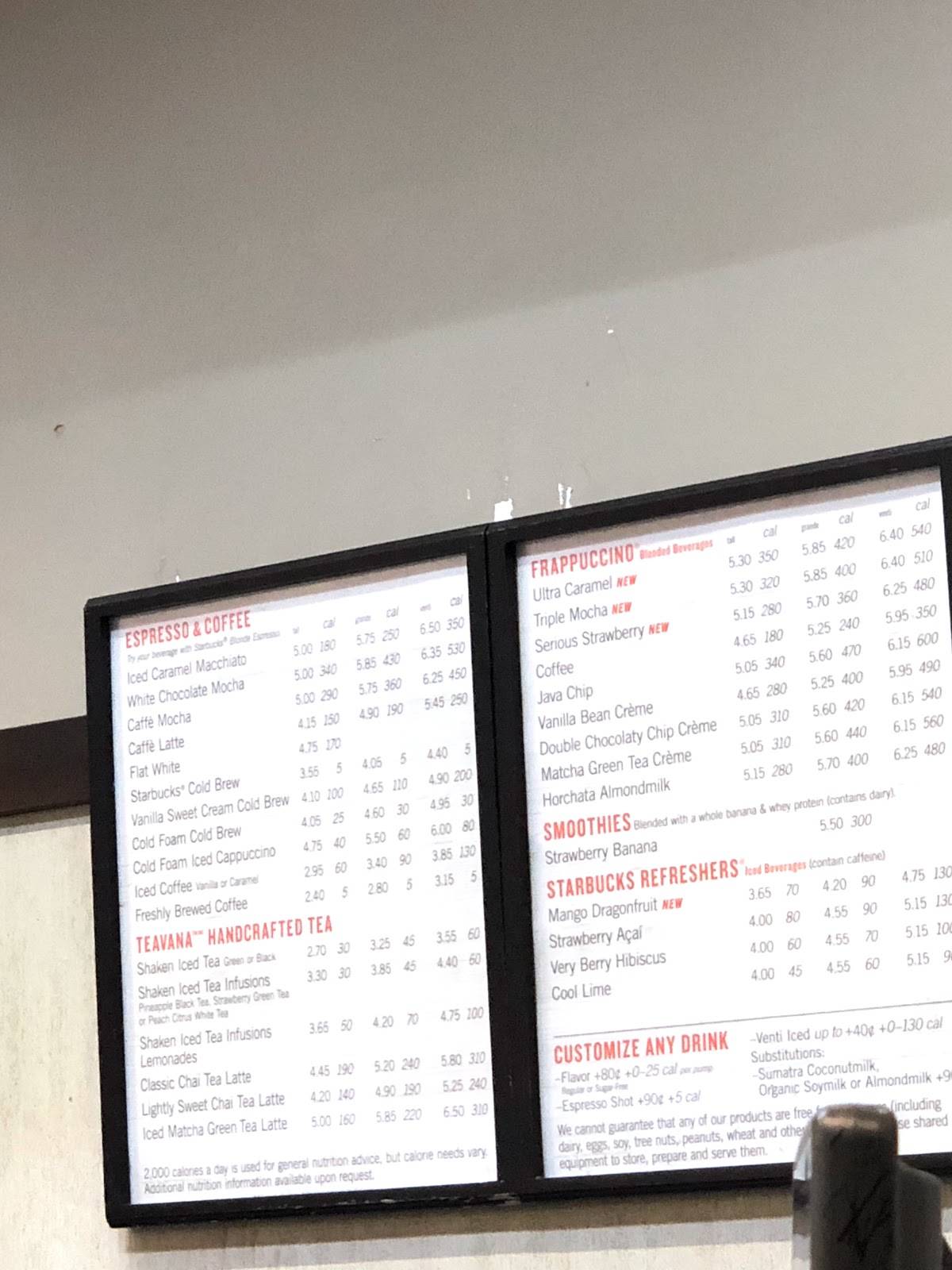 Carta de Starbucks, Fort Lauderdale, 50 Terminal Dr
