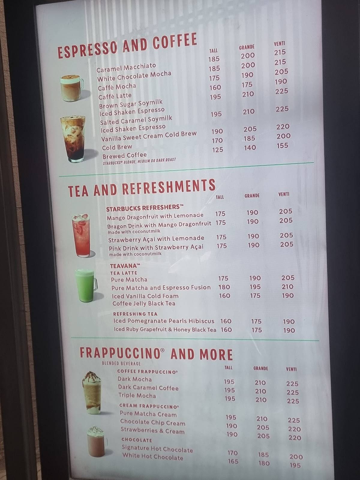 Menu at Starbucks Paseo de Magallanes Drive−thru cafe, Makati, Paseo de ...