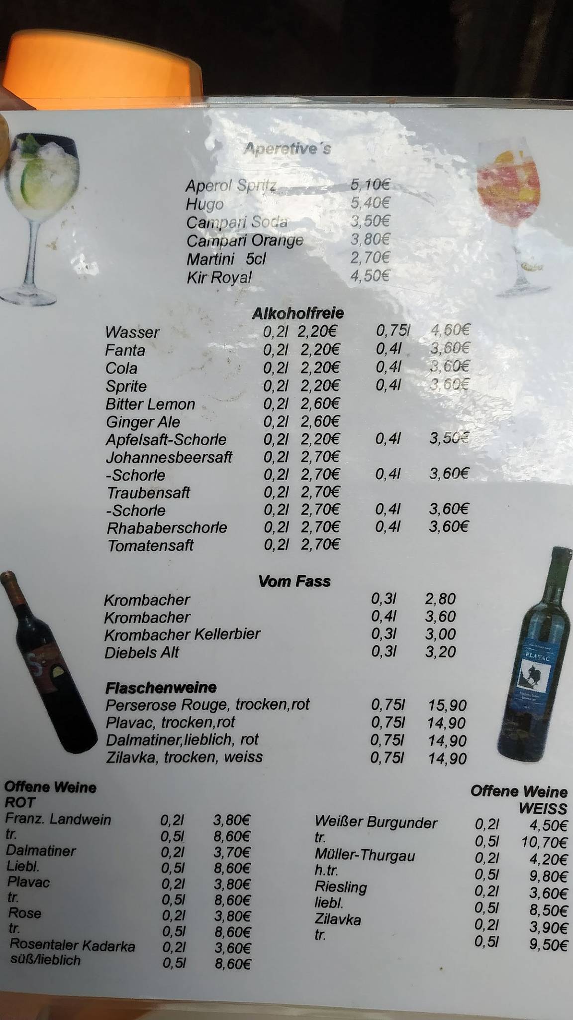 Speisekarte von Adria Restaurant, Lemgo