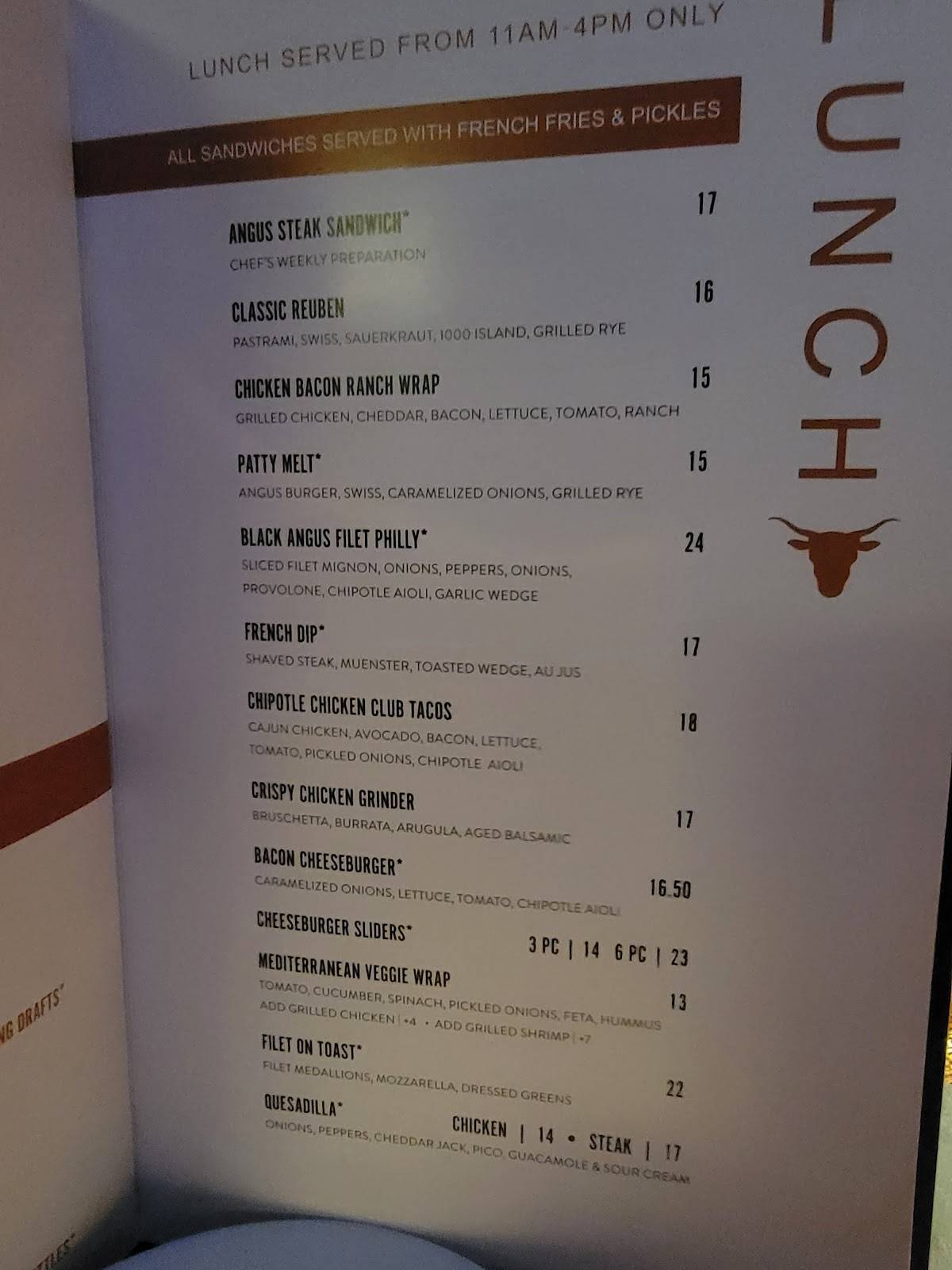 Menu at Barbarie's Black Angus Grill, Danbury