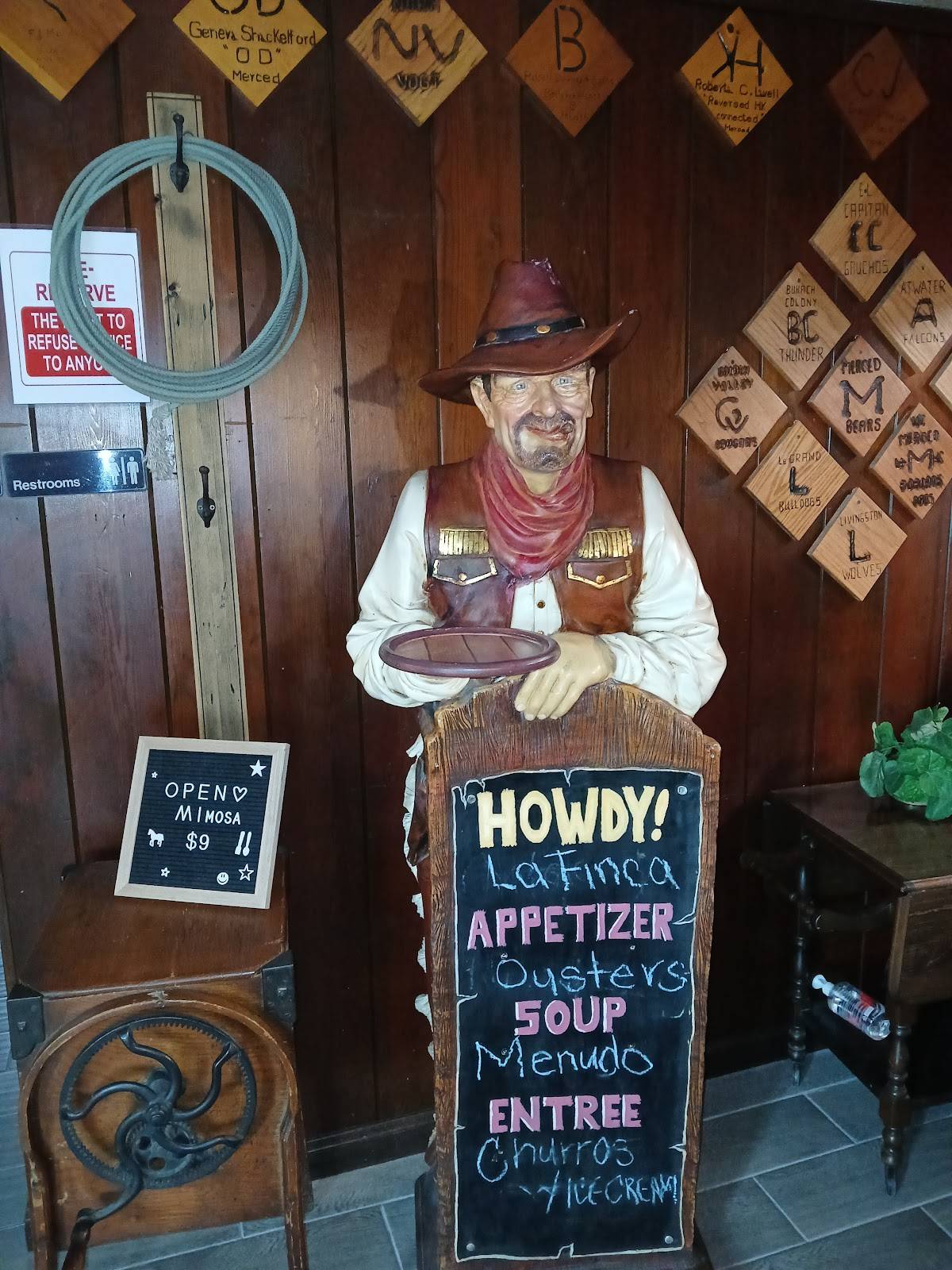 Menu at La Finca Branding Iron steakhouse, Merced