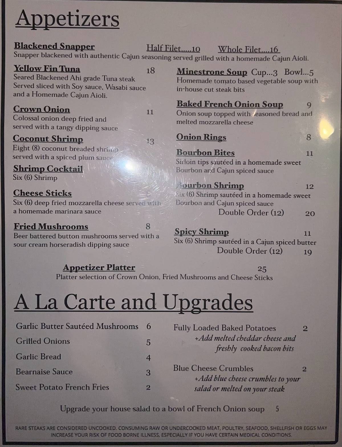 Menu at Linda's La Cantina Steakhouse, Orlando