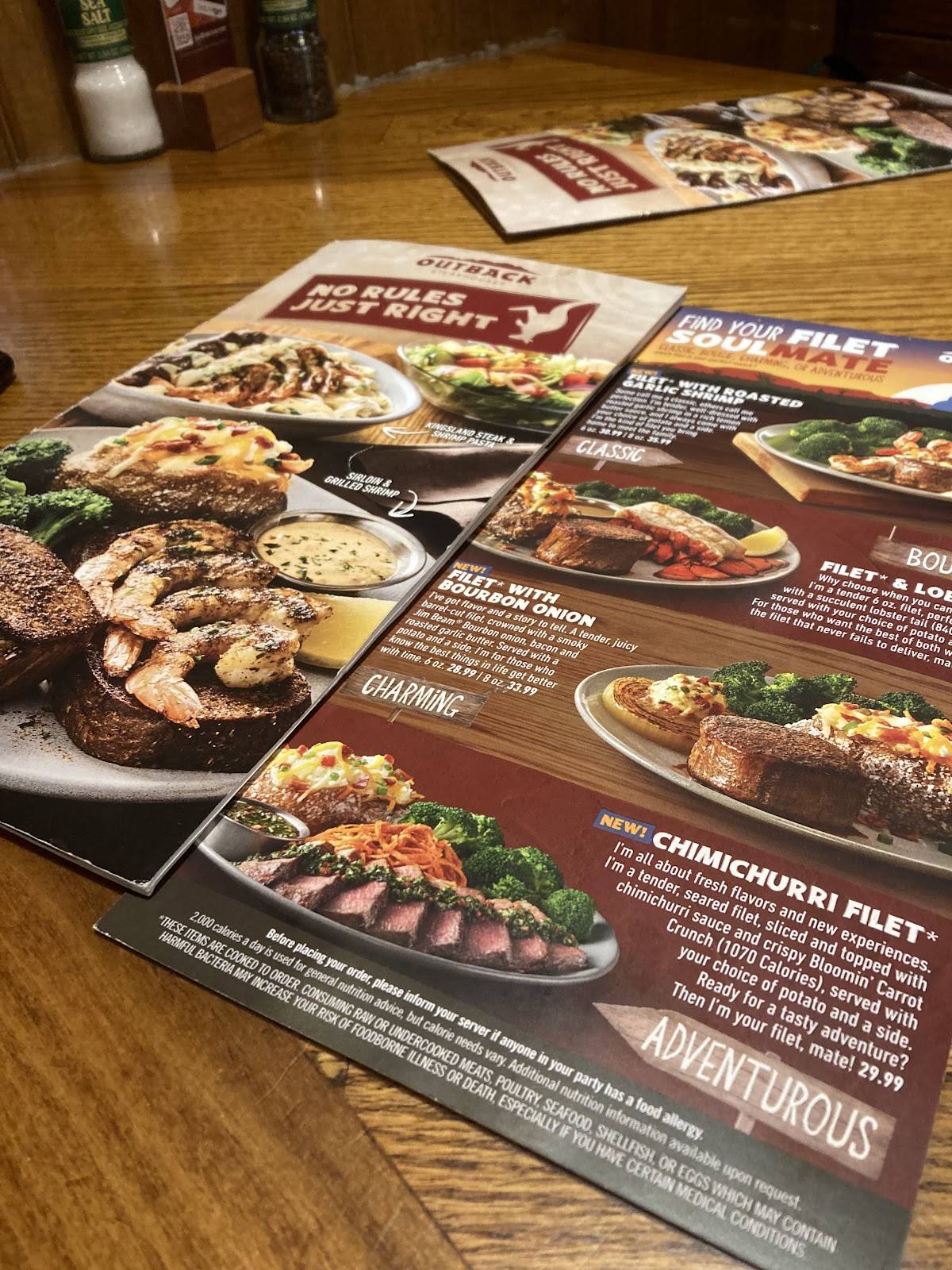 Menu at Outback Steakhouse, Lafayette, State Road 26