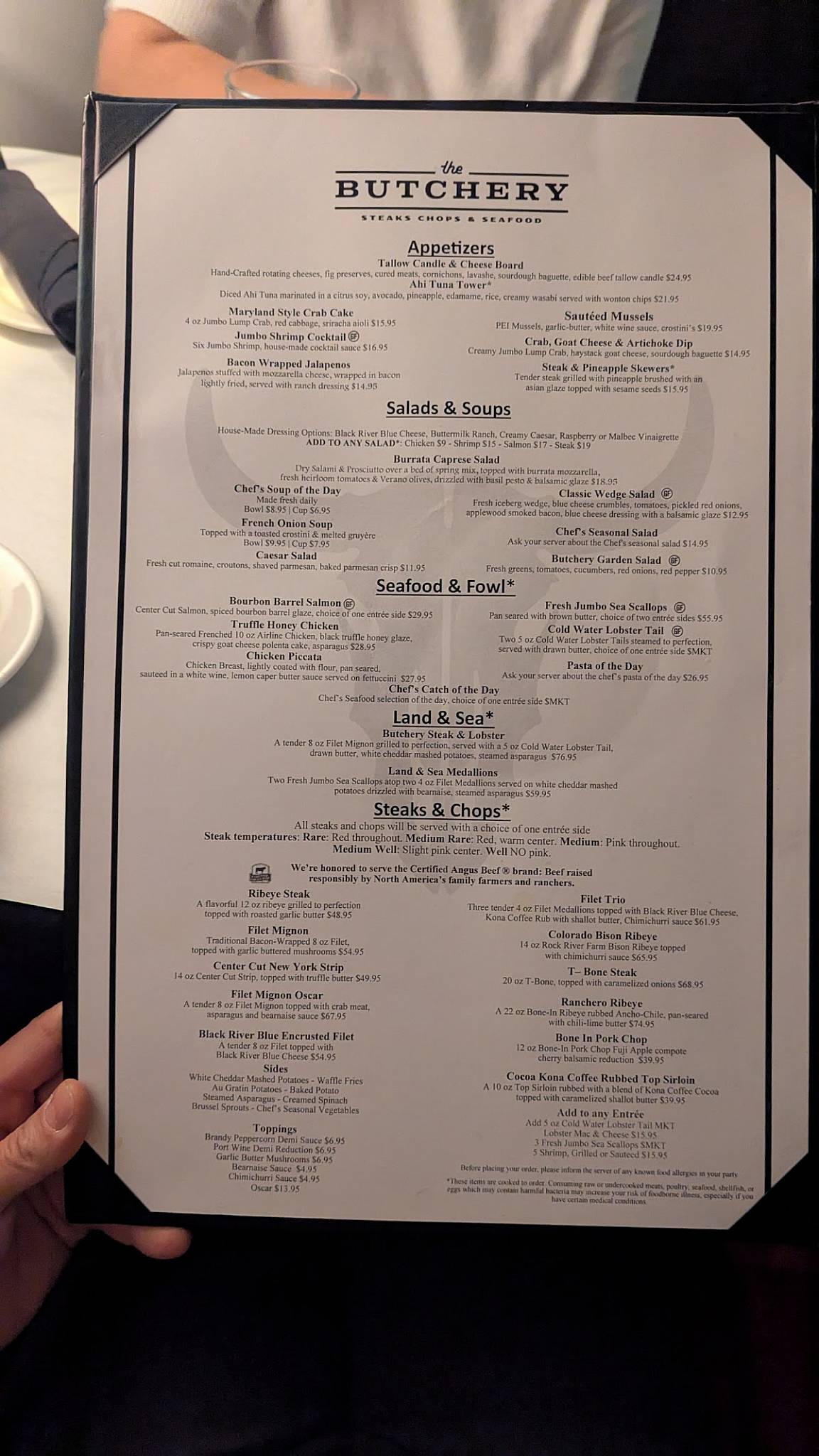 Menu at The Butchery- Steaks, Chops & Seafood steakhouse, Arvada