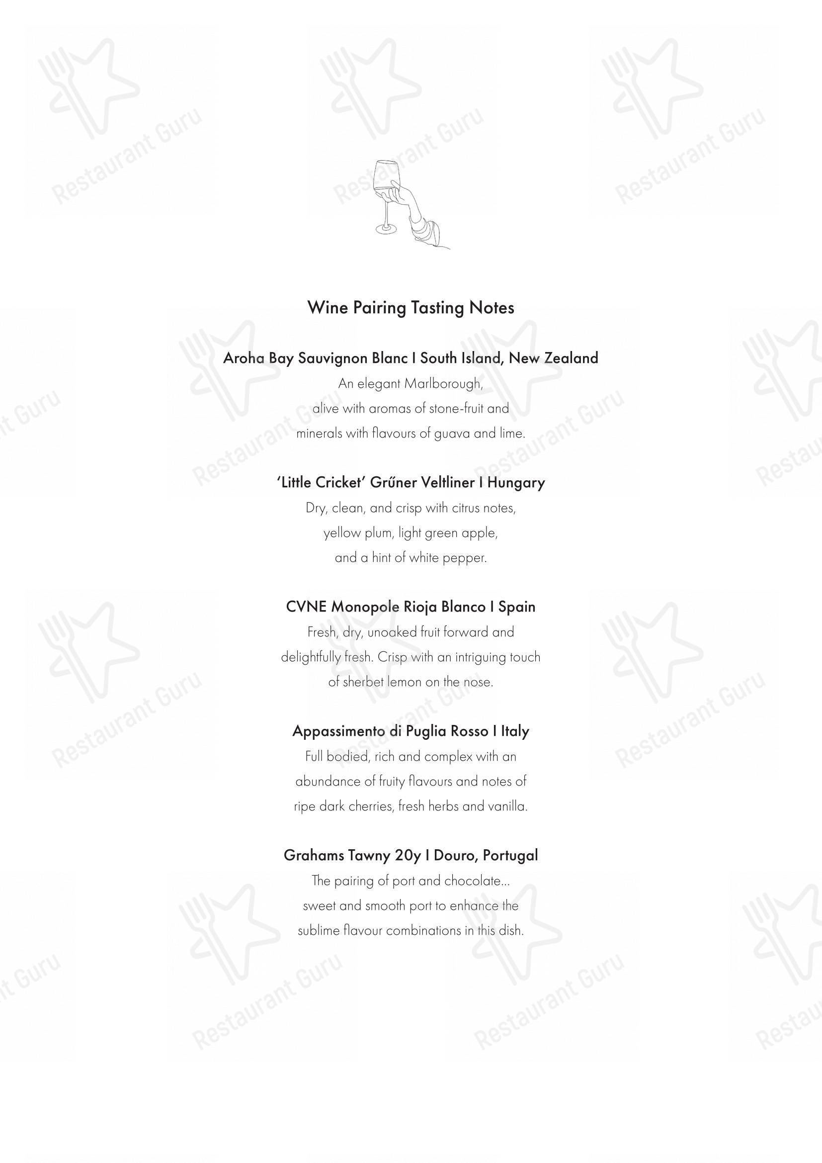 Menu at Stones restaurant, Matlock