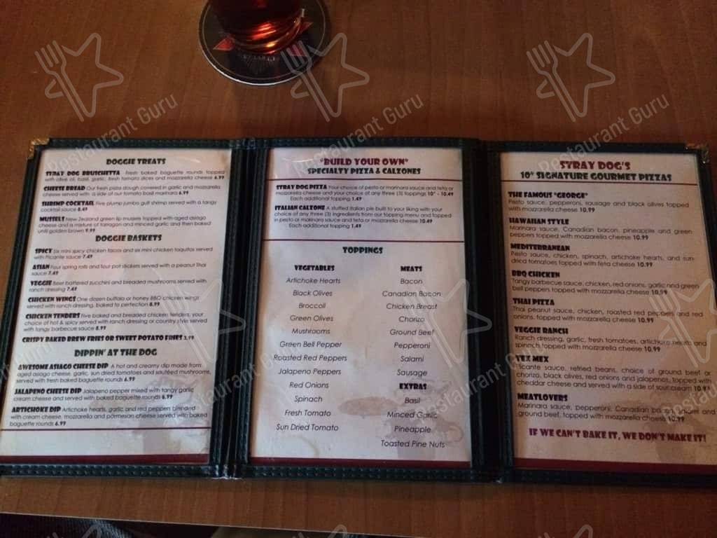 Menu at Stray Dog Pub & Cafe, Elko