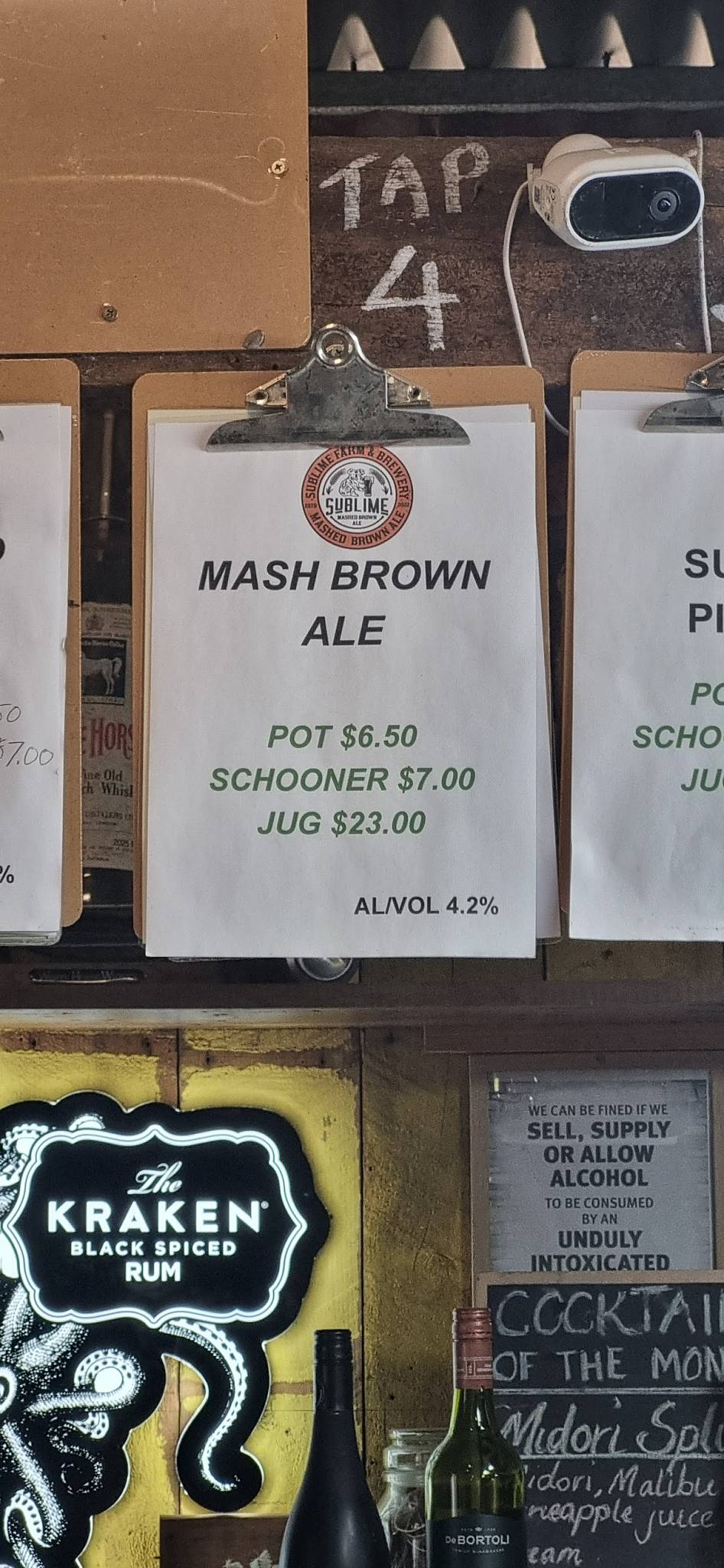 Menu at Sublime Farm & Brewery restaurant, Australia, 33 Priddy Rd