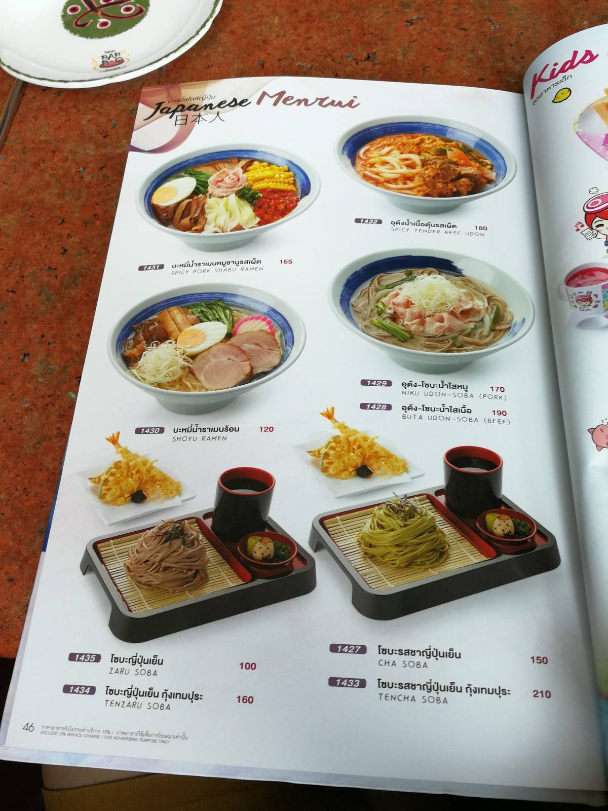 Carta del restaurante Sukishi Central Plaza Rama2, Bangkok
