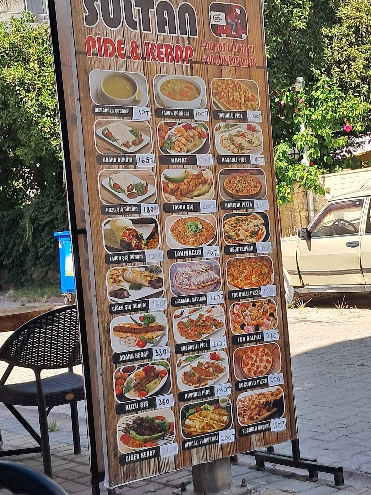 Menu at Sultan pide kebap salonu, Alanya