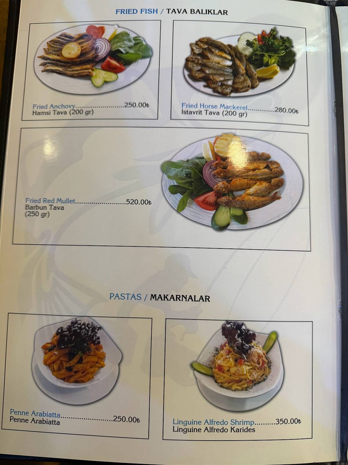 Menu at Sultanahmet Fish House, Istanbul Restaurant, Dining, Istanbul