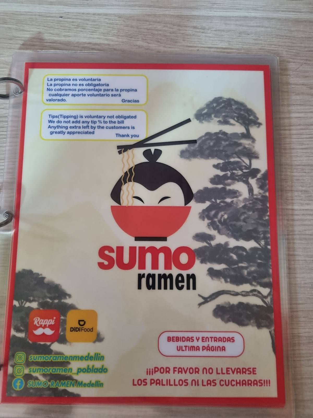 Carta del restaurante Sumo Ramen, Medellín, Cra. 36 #8A-131