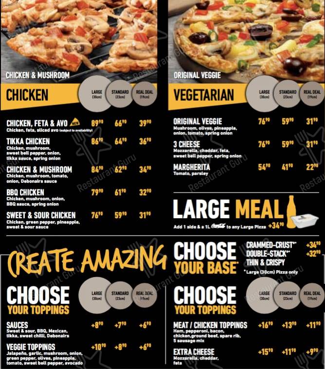 Debonairs pizza menu store