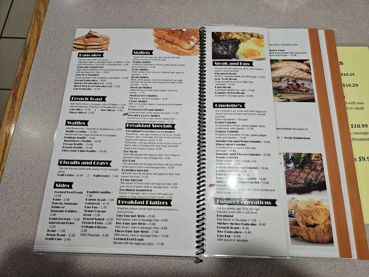 Menu at Sunrise Cafe, Geneseo