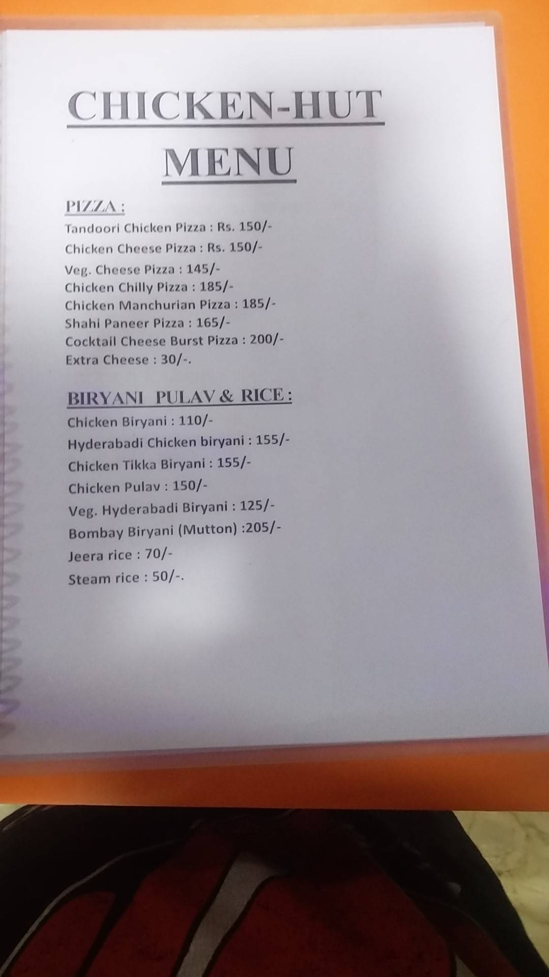 Menu at Chicken hut, Surat, 11