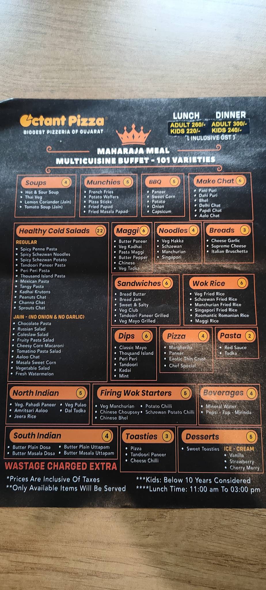 Menu at Oscar Pizza, Surat, E 201-Aagam Vivianna mall