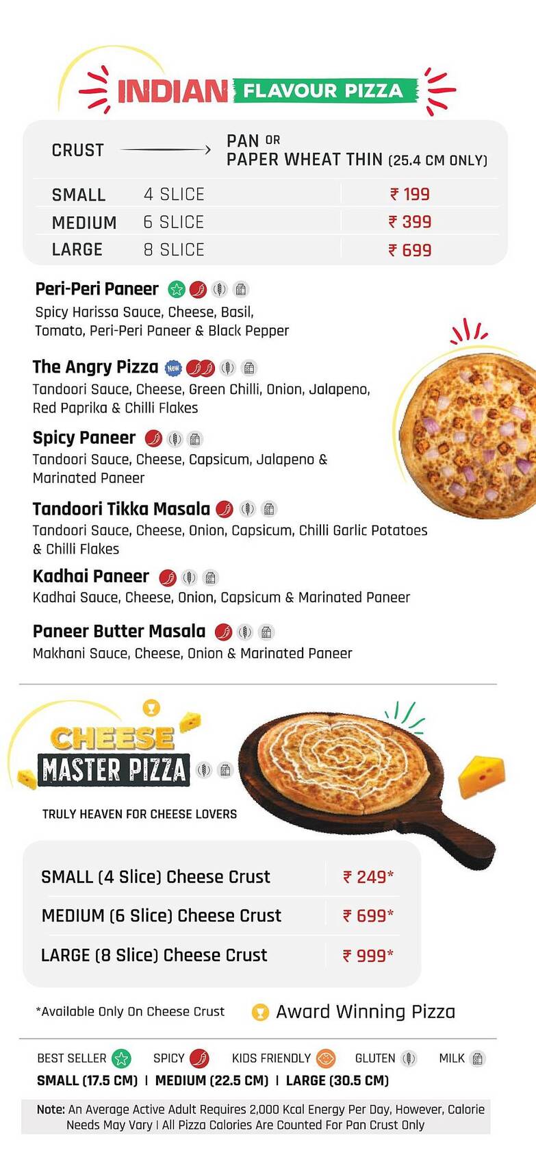 Menu at Puffizza, Surat