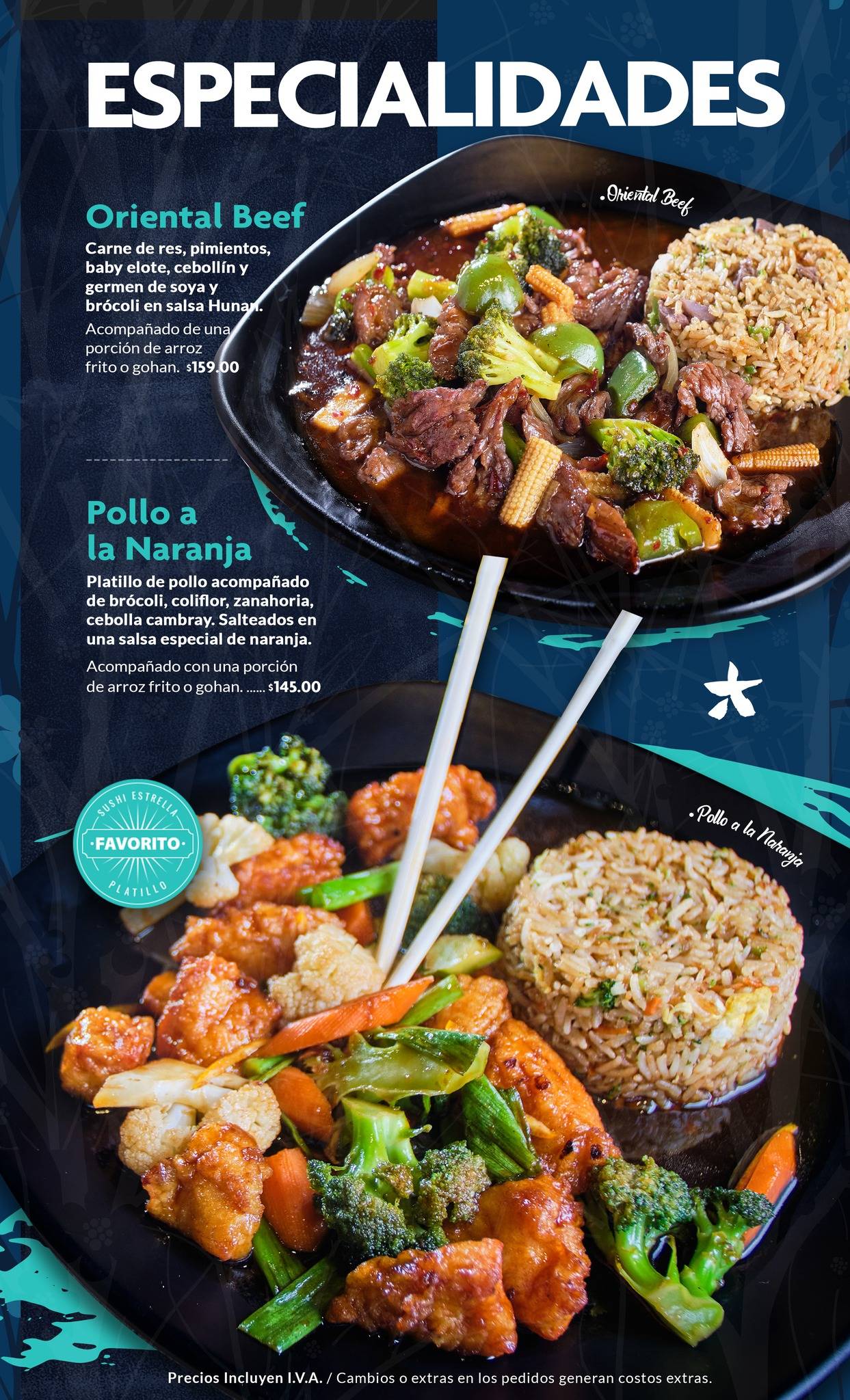 Carta del restaurante Sushi Estrella, Reynosa