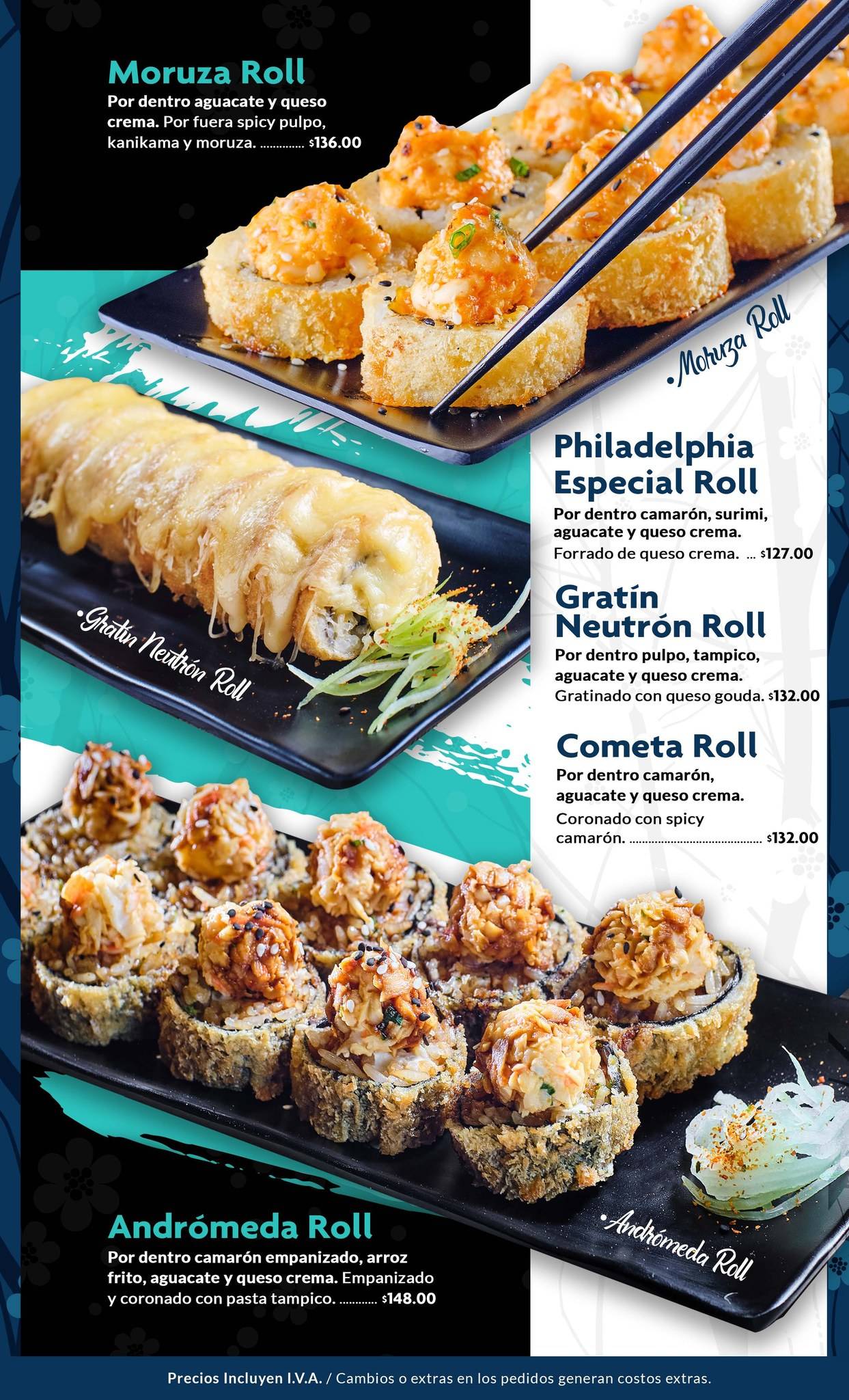 Carta del restaurante Sushi Estrella, Reynosa
