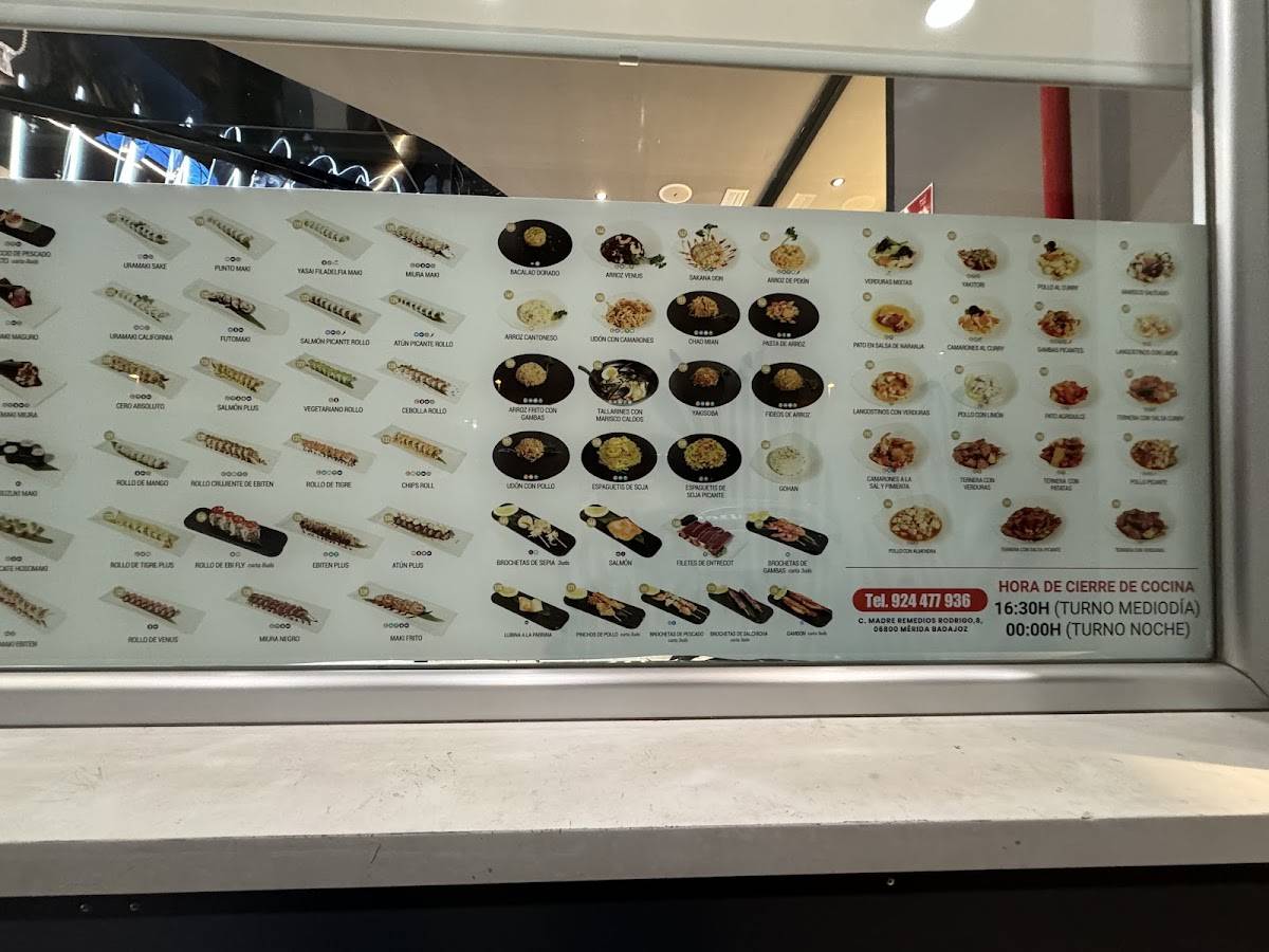 Carta de Restaurante Sushi Infinity, Mérida