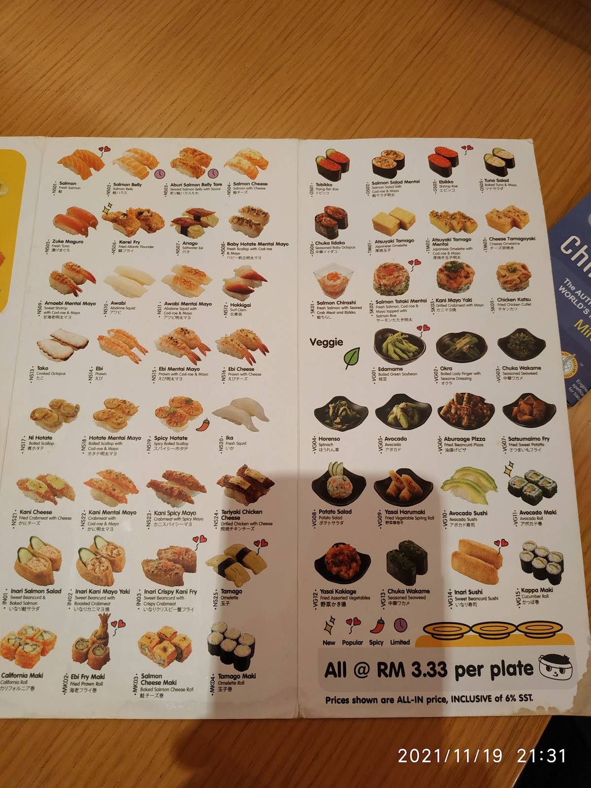 Menu at Sushi Jiro Mid Valley Megamall restaurant, Kuala Lumpur, Mid ...