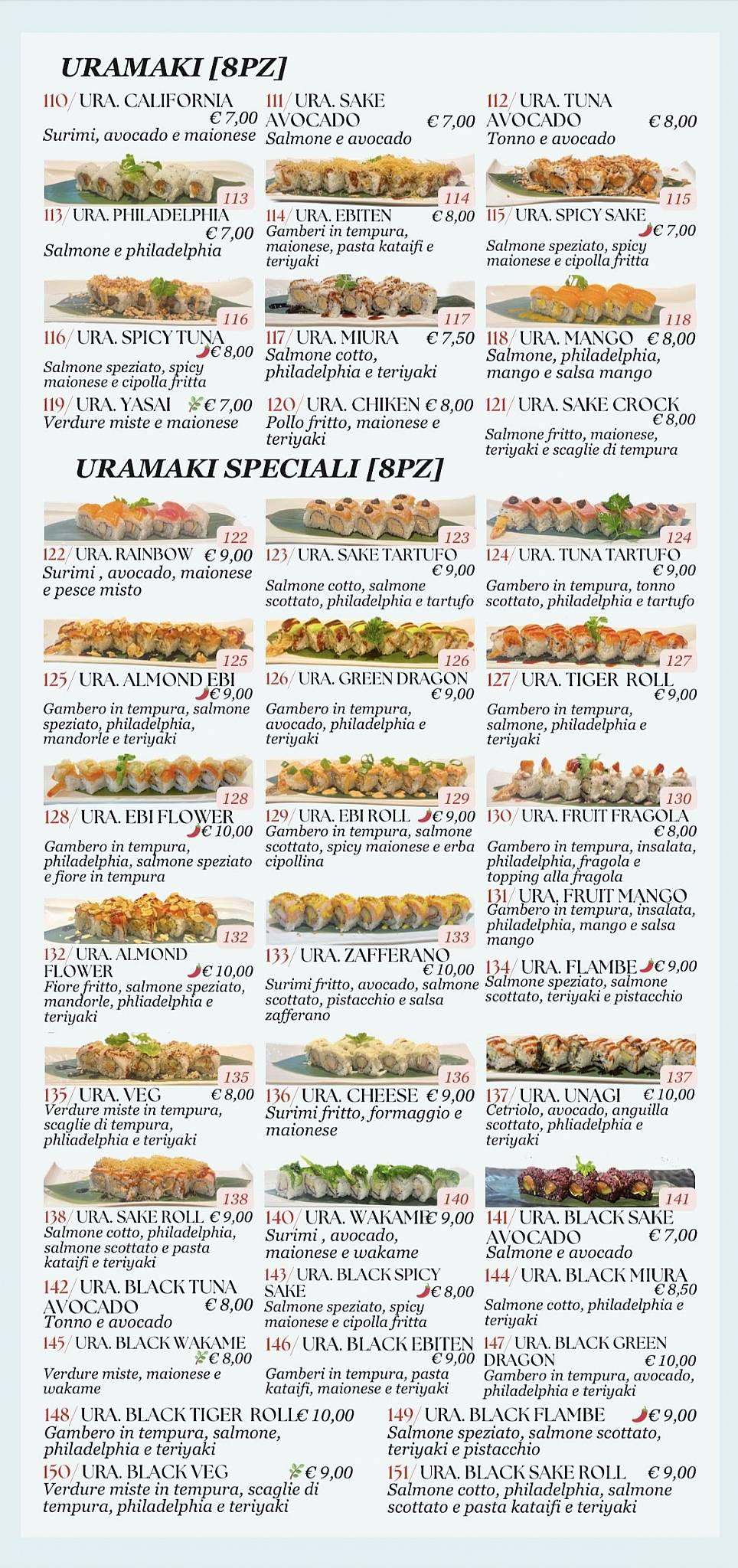 Menu da Sushi Queen ristorante giapponese e cinese, Cecina