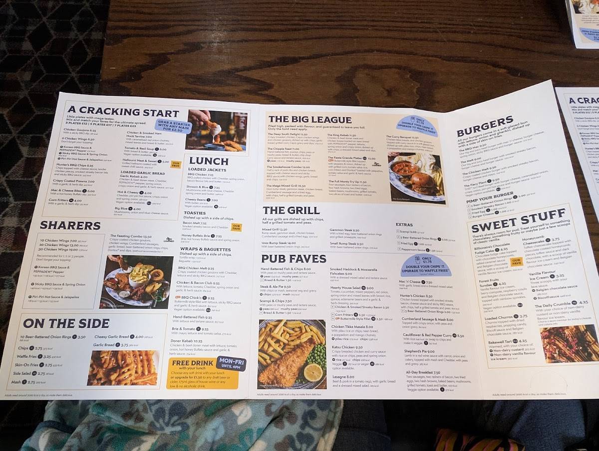 Menu at Sutton Fields pub & bar, Hull, Oslo Rd