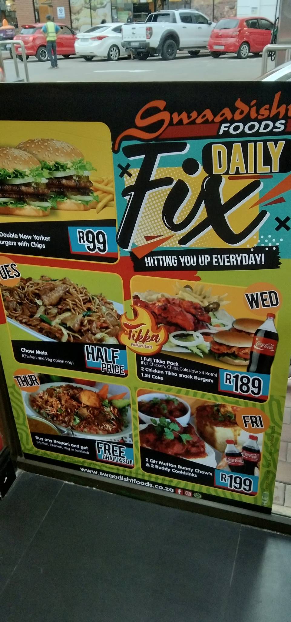 Menu at Swaadisht Foods Malvern restaurant, Queensburgh, 125 Main Rd