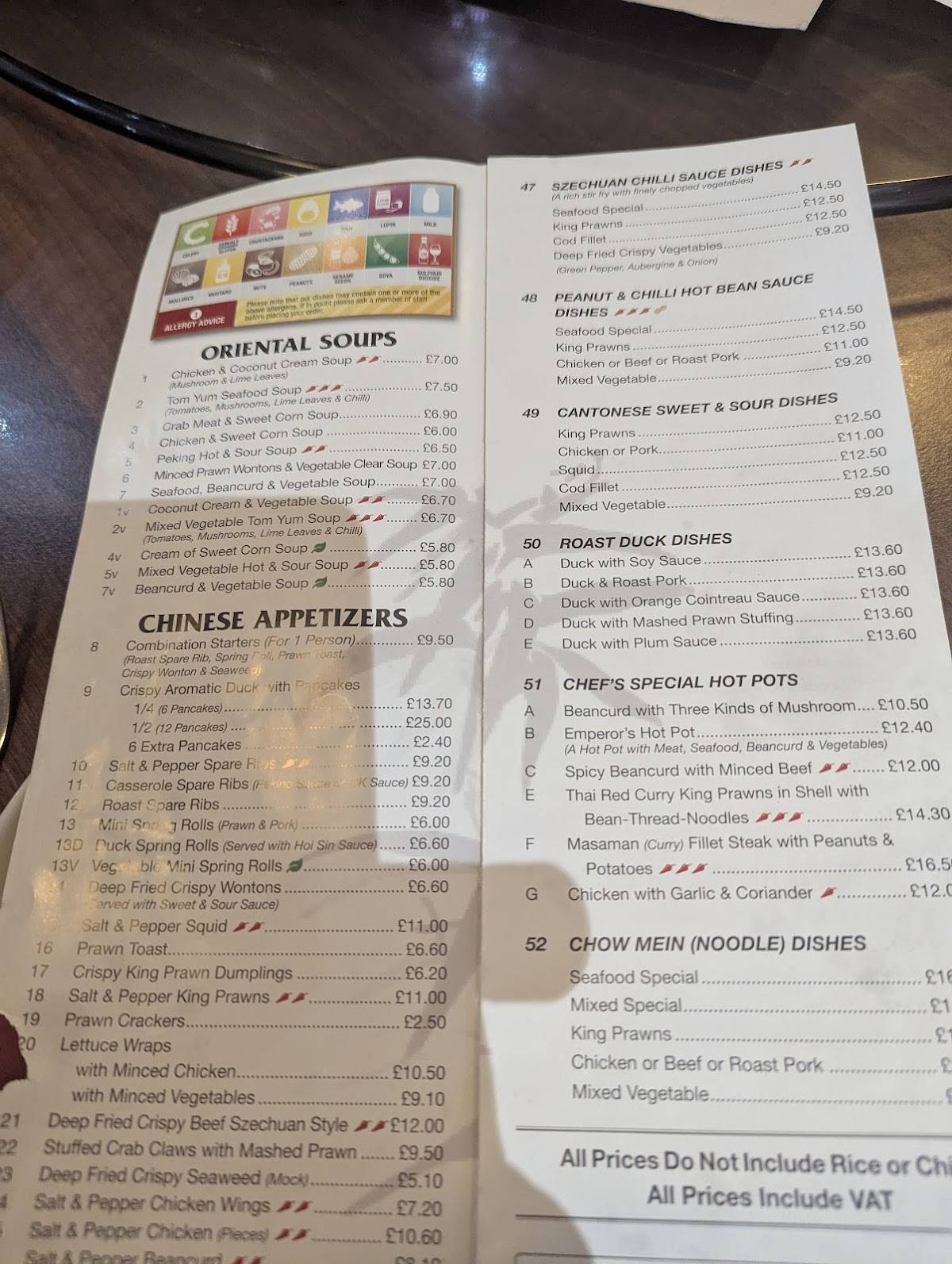 Menu at Sweet Basil restaurant, Kirk Hammerton